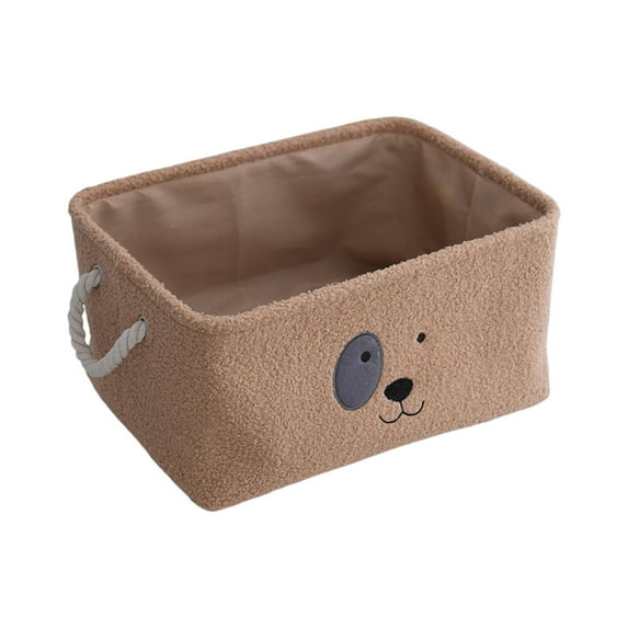 Brown Rectangular Collapsible Fabric Storage Bin With Sturdy Handles ...