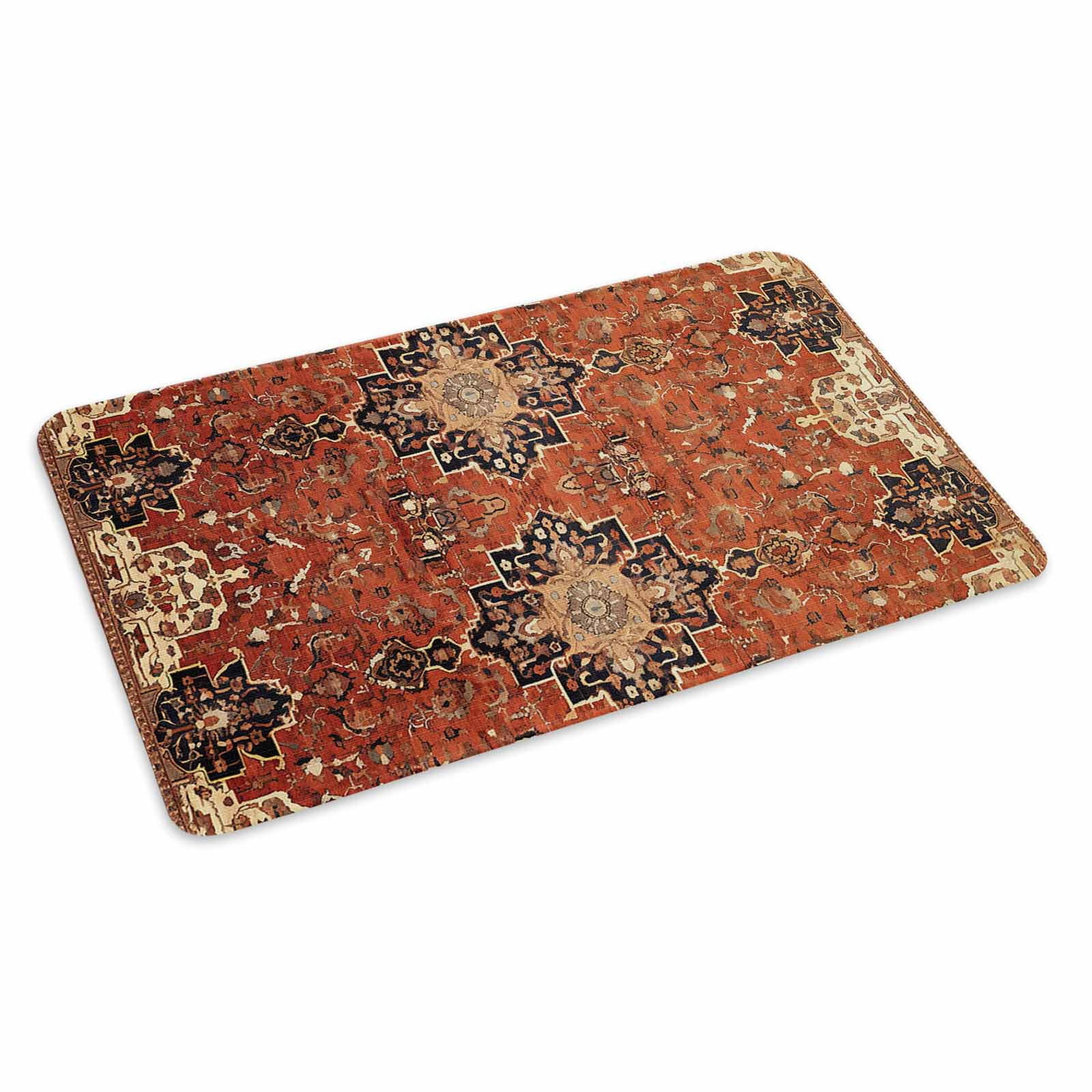 Brown Red Doormat Outdoor Entrance 16"x24", Vintage Boho Ethnic ...