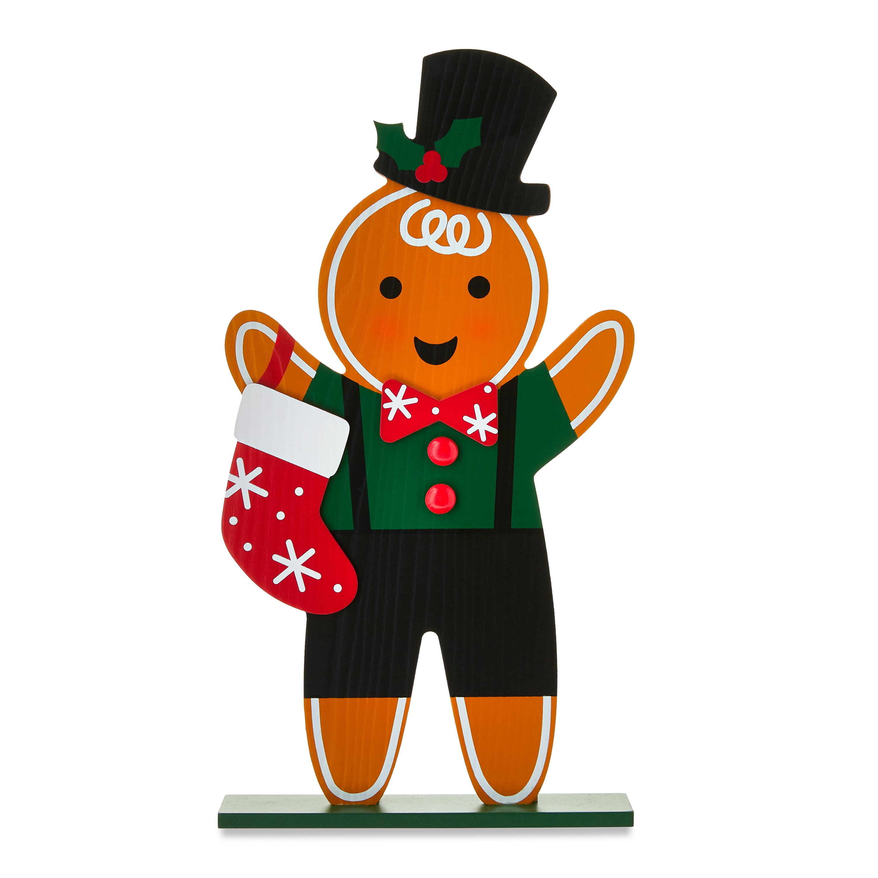 Holiday Time Brown & Red Gingerbread Christmas Decoration - Walmart.com