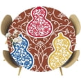 Brown Red Gourd Round Tablecloth 45-54 Inch Round Fitted Table Cloth ...