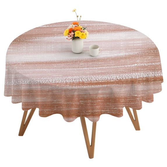 Brown Red Gradient Round Tablecloth 54 inches Minimalist Sea Waves ...