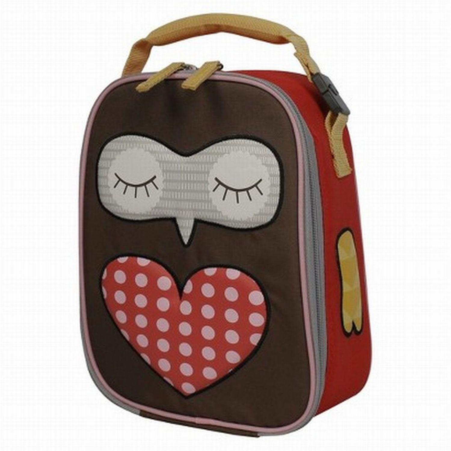 Brown & Red Hoot Owl Lunch Box Insulated Lunch Bag Lunchbox - Walmart.com