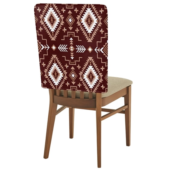 Brown Red Rectangle Chair Back Covers Set of 4 Tribal Retro Classic ...