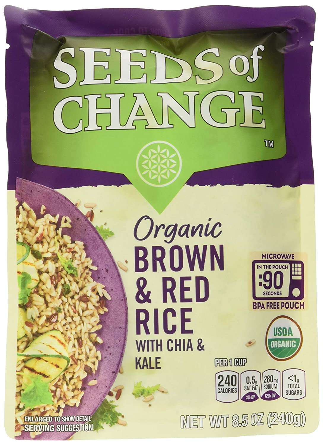 Brown & Red Rice w/ Chia & Kale, 8.5 Ounce, 6 Count - Walmart.com
