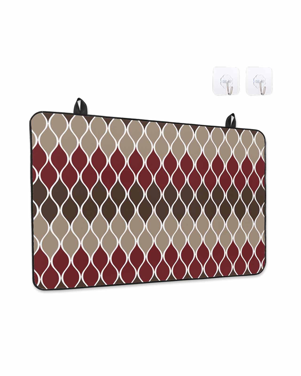 Brown Red Stove Top Covers for Electric Stove, 28'x20'' Geometric ...