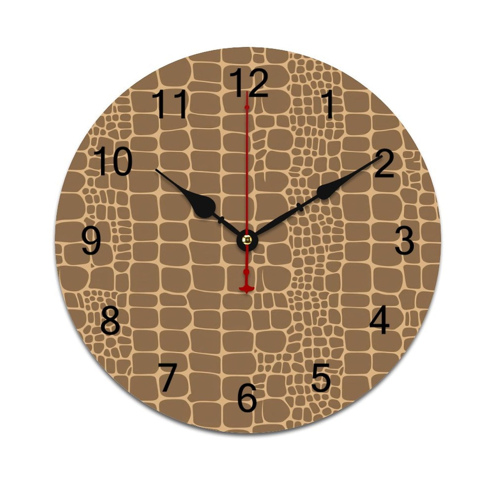 Brown Reptile Skin Silent Wall Clock Movement Battery Clock Mechanism Wall Clock Without Battery ...