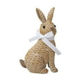 Brown A Resin Woven Effect Bunny Garden Sculpture With Hand Painted ...