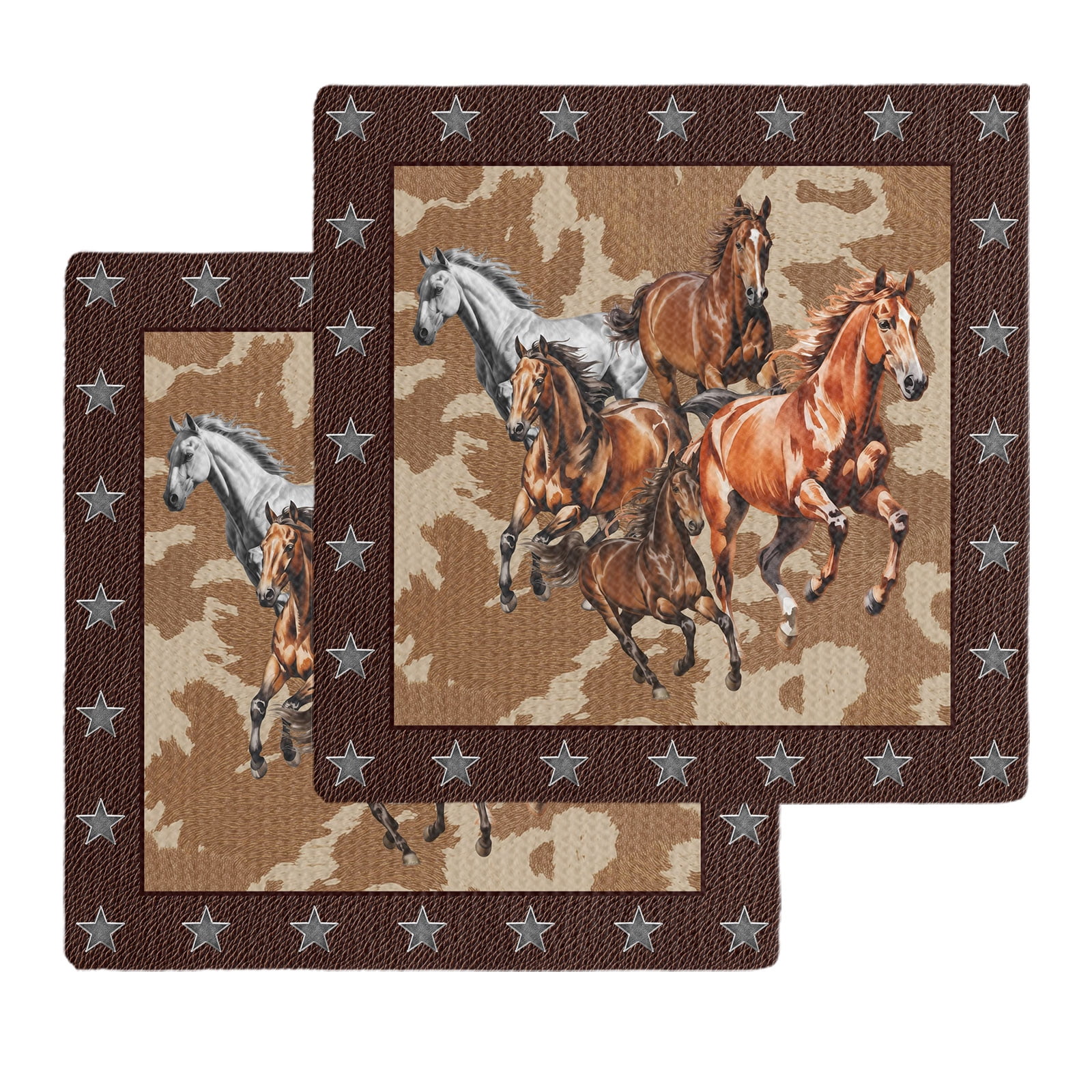 Brown Retro Horse Kitchen Dish Towels for Drying Dishes Set of 2 ...