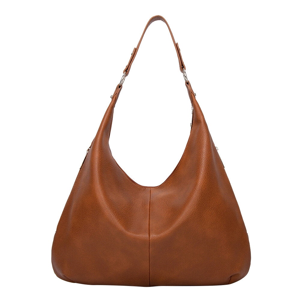 Brown Retro PU Handbag Fashion Large Capacity Tote Bag Durable Shopping ...