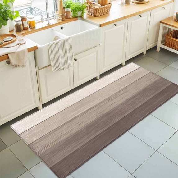 Brown Retro Wood Board Rectangle Area Rug 2x6ft,Living Room Rug Non ...