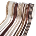 Brown Ribbons For Crafts 10 Rolls 45 Yards Ttl Thin Ribbon Sewing Gift ...