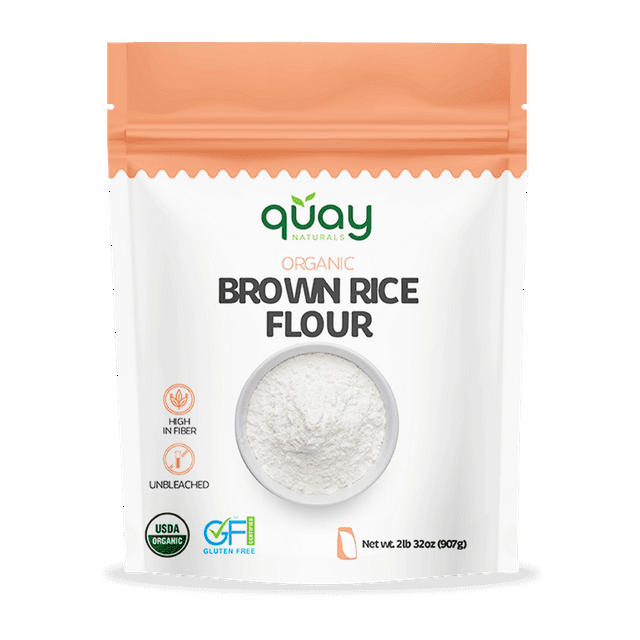 Quay Naturals Organic Brown Rice Flour, 2 lb - Fine Brown Rice Flour ...