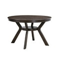 Brown Round Dining Table Made of MDF and Rubber Wood | Simple Design, Rounded Edges Eliminate ...