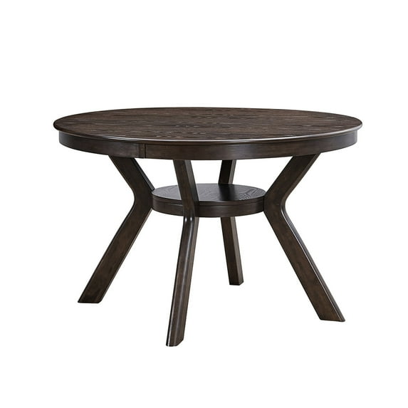 Brown Round Dining Table Made of MDF and Rubber Wood | Simple Design ...