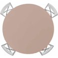Brown Round Fitted Tablecloth with Elastic Edge, Farmhouse Solid Brown ...