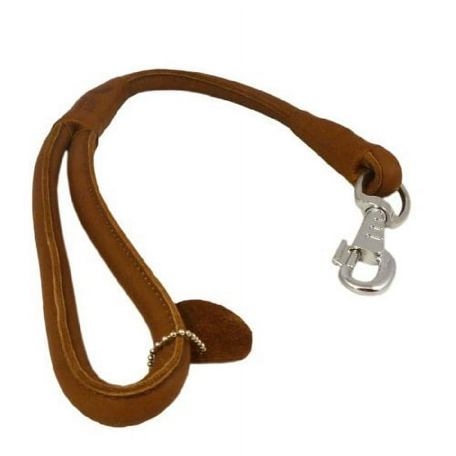 Brown Round Genuine Rolled Leather Dog Short Leash 20" Long 5/8" Wide ...