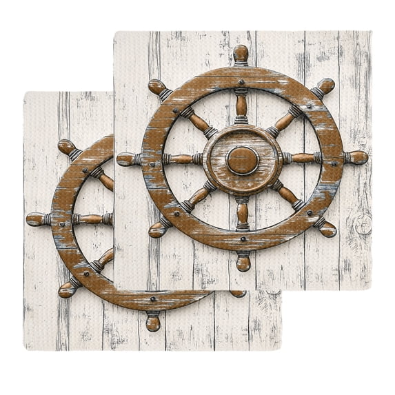 Brown Rudder Coastal Kitchen Dish Towels for Drying Dishes Set of 2 ...