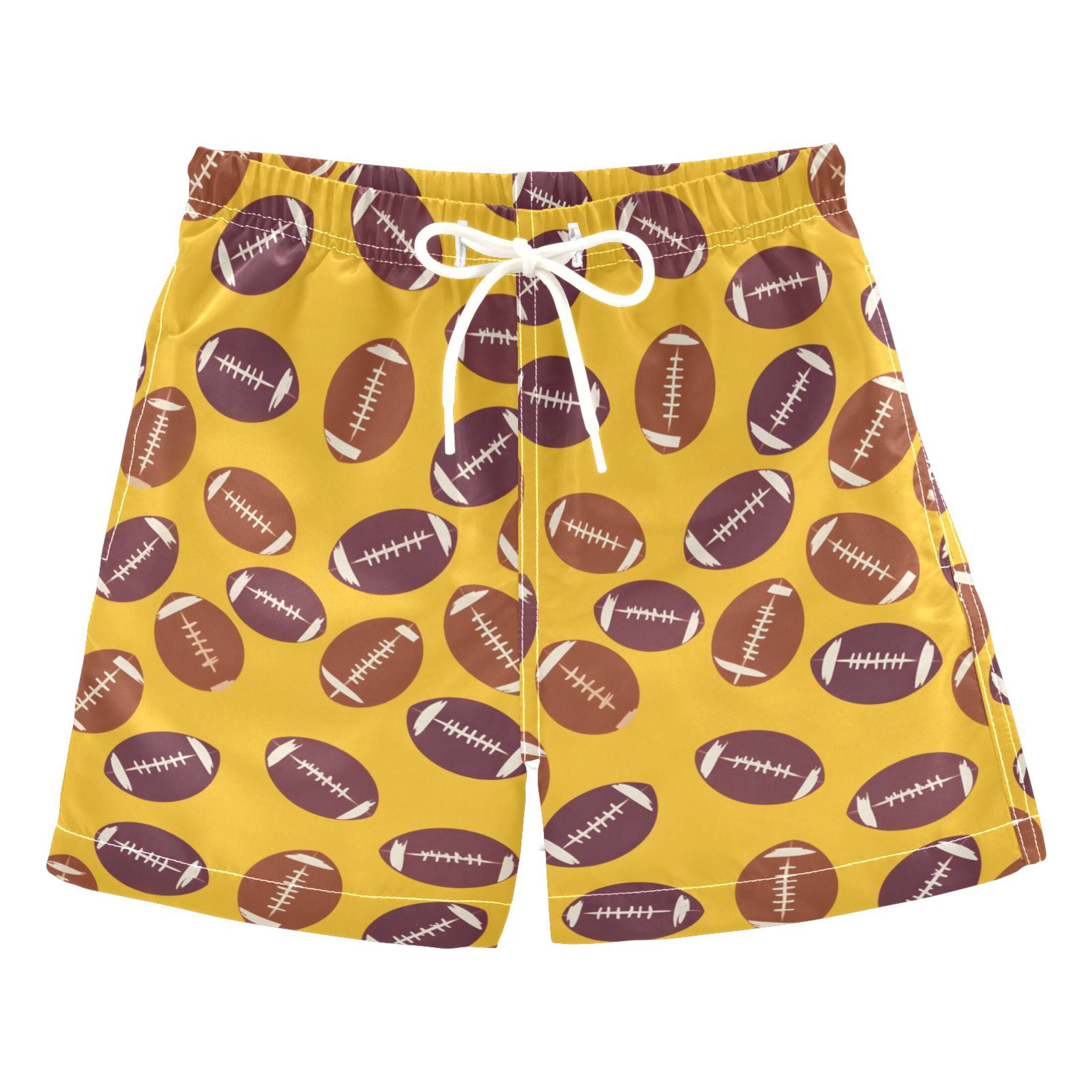 Brown Rugby Pattern Swim Trunks Quick Dry Beach Pool Board Shorts ...