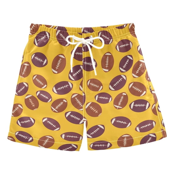 Brown Rugby Pattern Swim Trunks Quick Dry Beach Pool Board Shorts ...