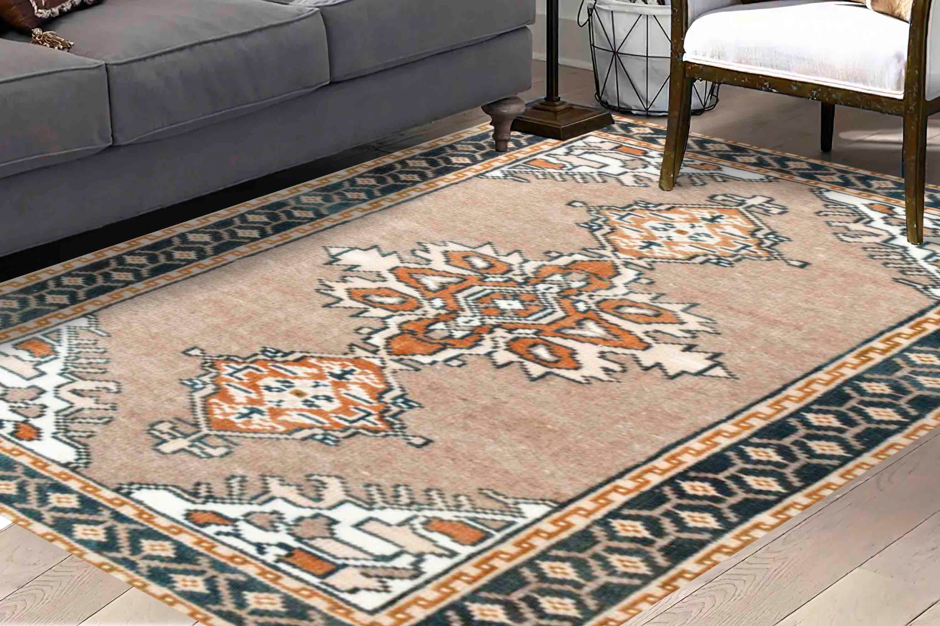 Brown Rugs, Medallion Rugs, Ethnic Pattern Rug, Chenille Printed Design ...