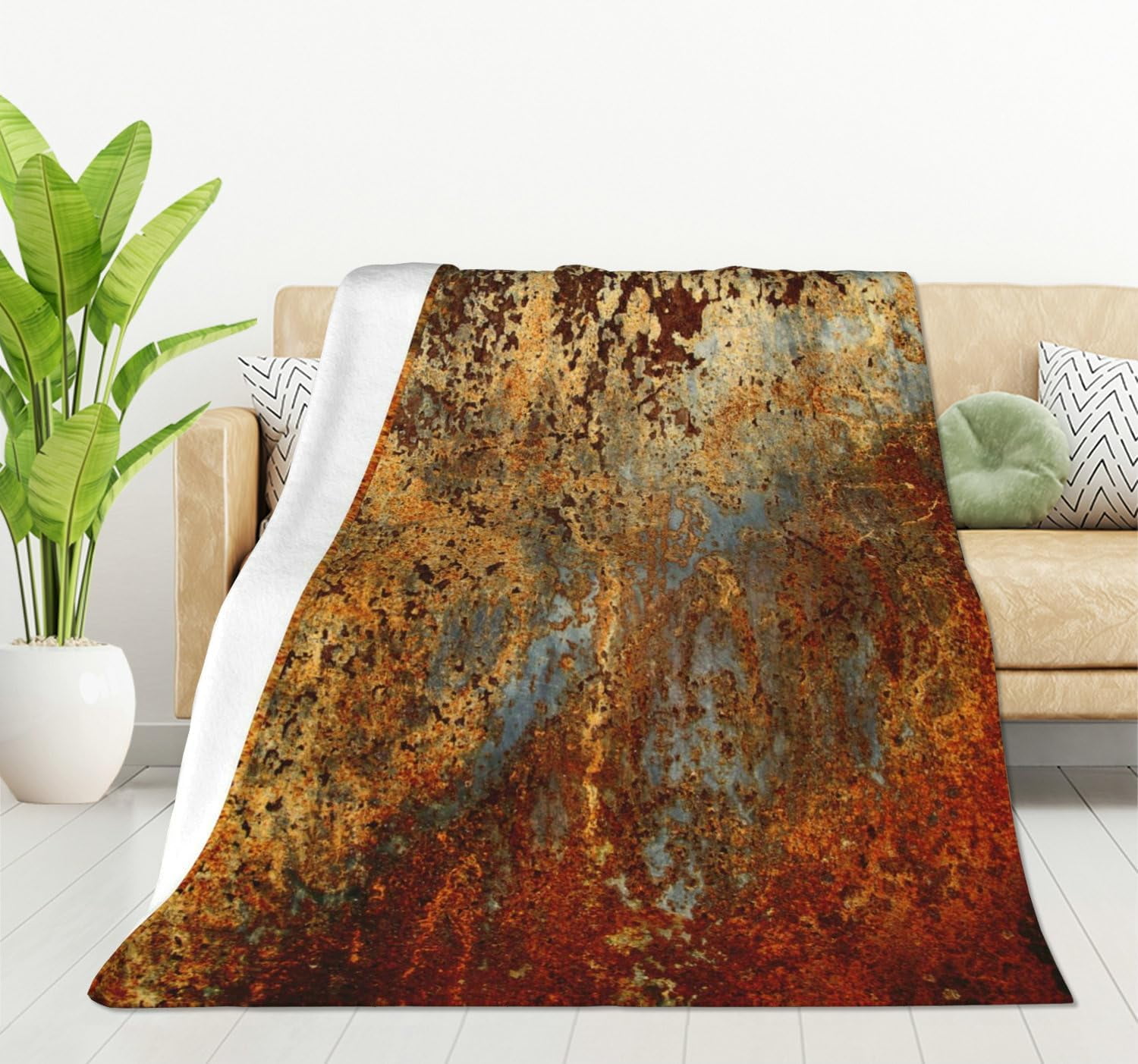 Brown Rust Colorful Metal Rusty Steel Iron Structure Blanket Throw ...