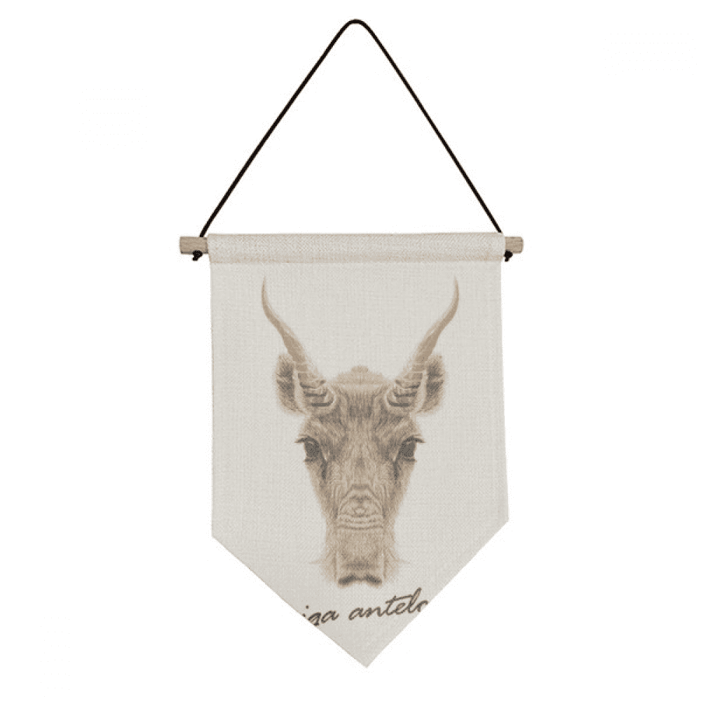 Brown Saiga Antelope Animal Canvas Flag Hanging Wall Art Decor Banner ...
