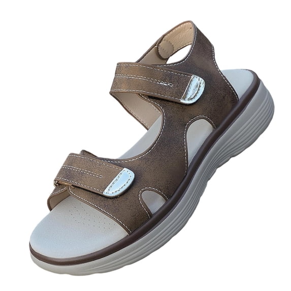 Brown Sandals For Womens Thick Sole Slip On Casual Fashion Comfortable ...