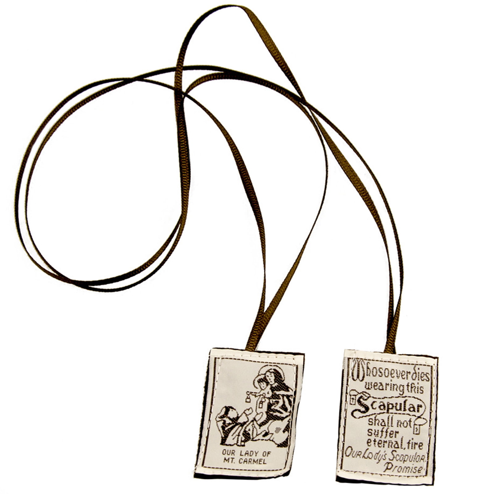 Brown Scapular Embroidered Catholic Scapular for Women Men First Holy ...
