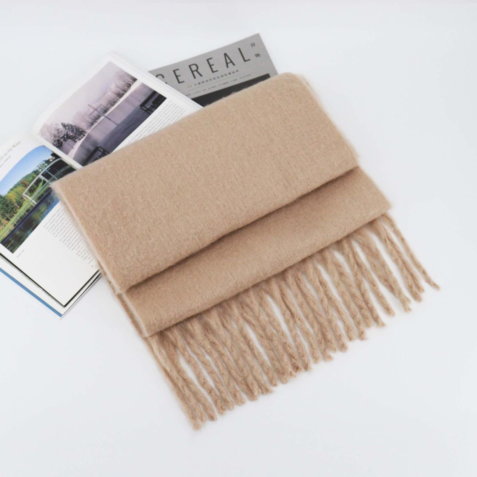 Brown Scarf for Women Glory Max Unisex Plain Solid Color Winter Scarf ...