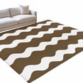 Brown Sea Area Rugs 4x6ft Wave Ripple Stripe Floor Rug Non Slip Low ...