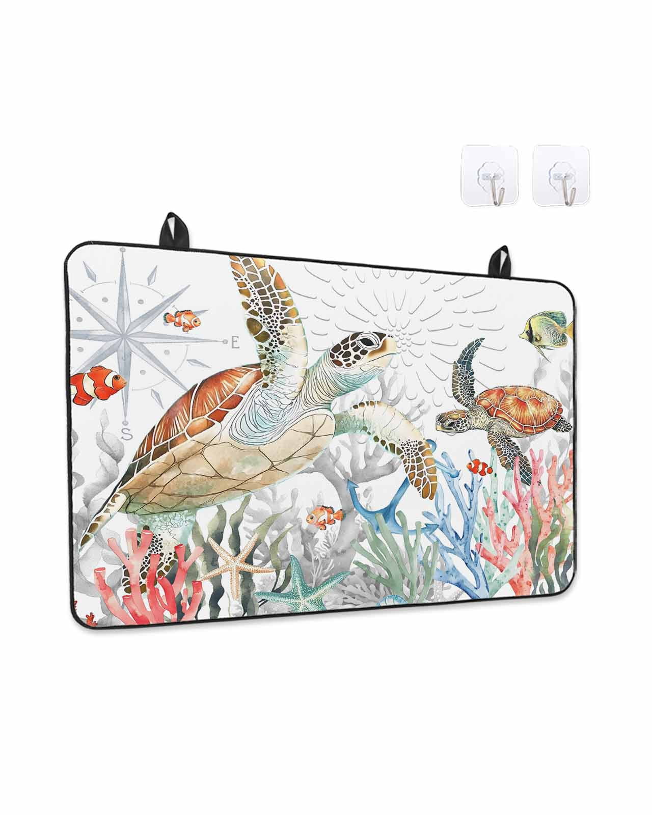 Brown Sea Turtle Coastal Stove Top Covers for Electric Stove, Kitchen ...