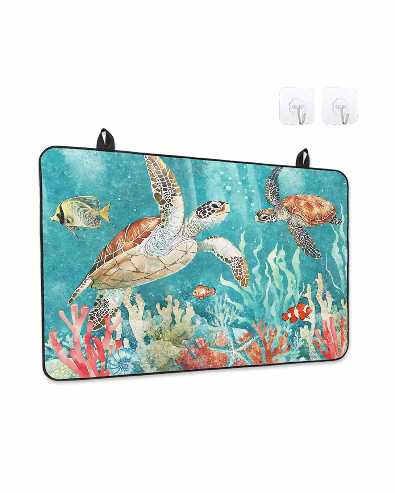 Brown Sea Turtle Coastal Stove Top Covers for Electric Stove, Kitchen ...