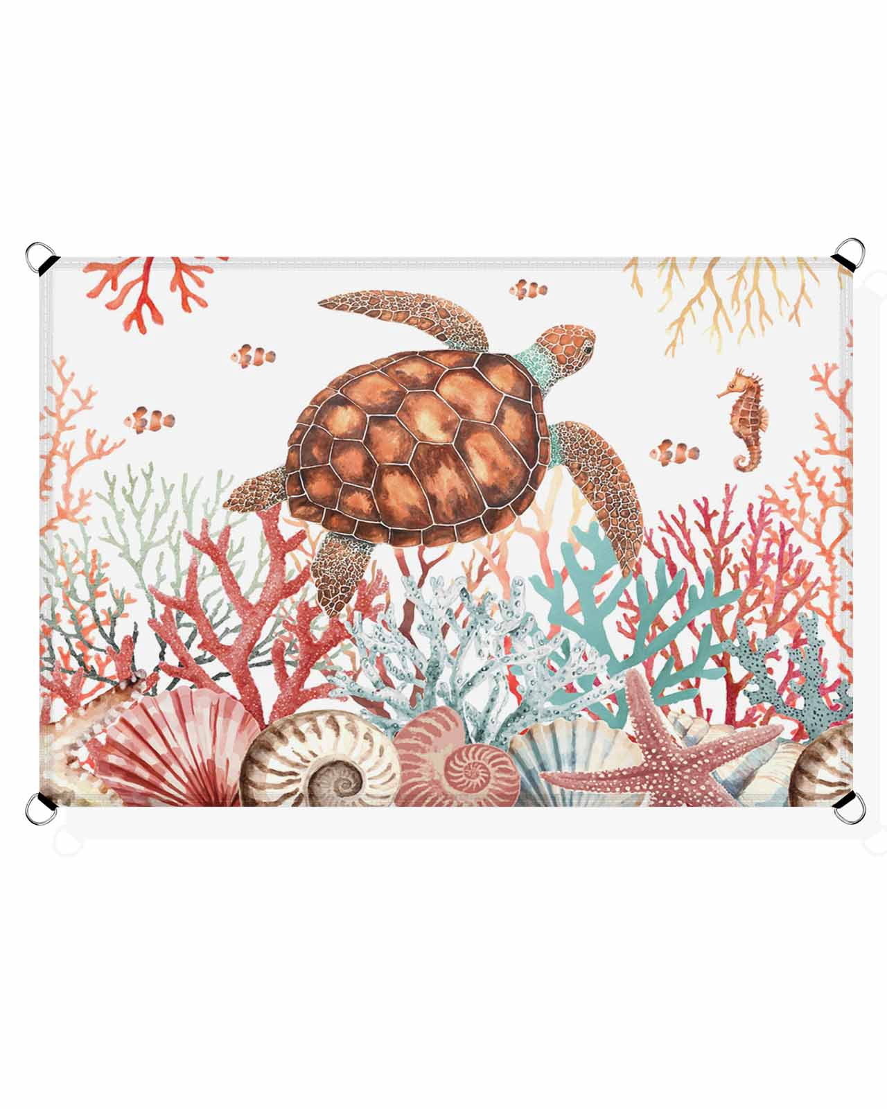 Brown Sea Turtles Sun Shade Sail 8'X10' Summer Ocean Marine Life Red ...