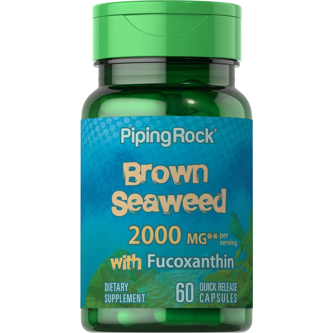 Piping Rock Brown Seaweed & Green Tea Extract Capsules, 2000mg, Organic ...
