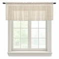 Brown Semi Sheer Valance Curtains Linen Texture Modern Abstract Country ...
