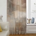 Brown Sheer Curtains 45 Inch Length, Light Filtering Voile Curtain ...