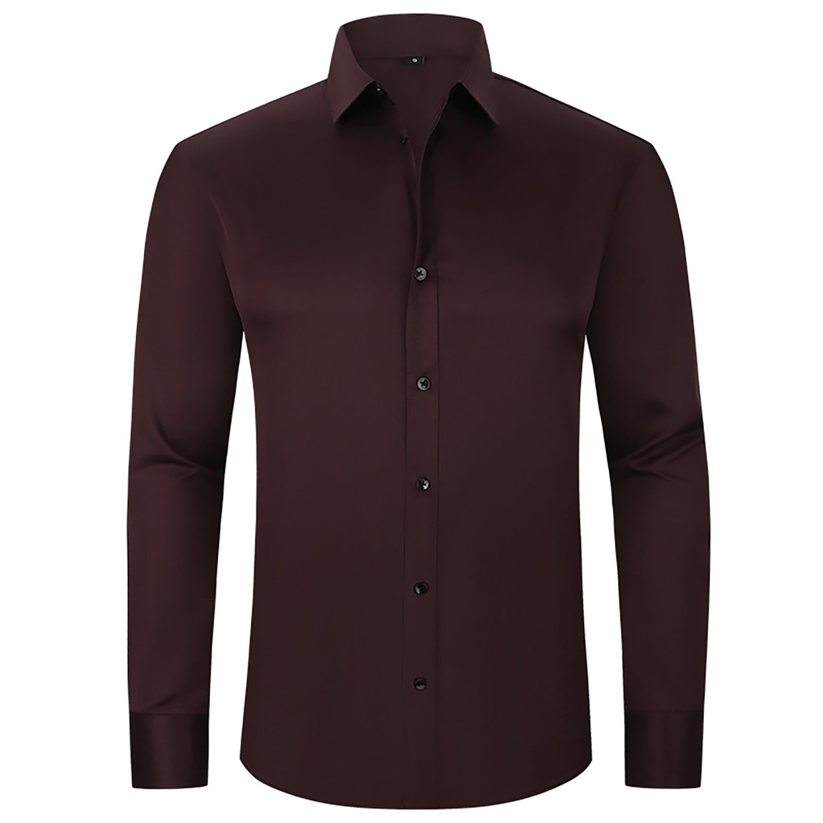 Brown Shirt Dress, Long Sleeve Western Shirts for Men, Work Polyester ...