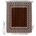 Brown Shower Curtain for Bathroom, Boho Diamond Pattern Border Rustic ...