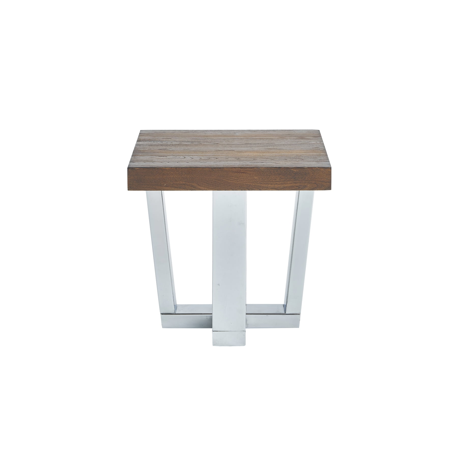 Brown Side Table - Crafted With 3mm Veneers And Base, Rustic Modern Design Touch, Chestnut ...