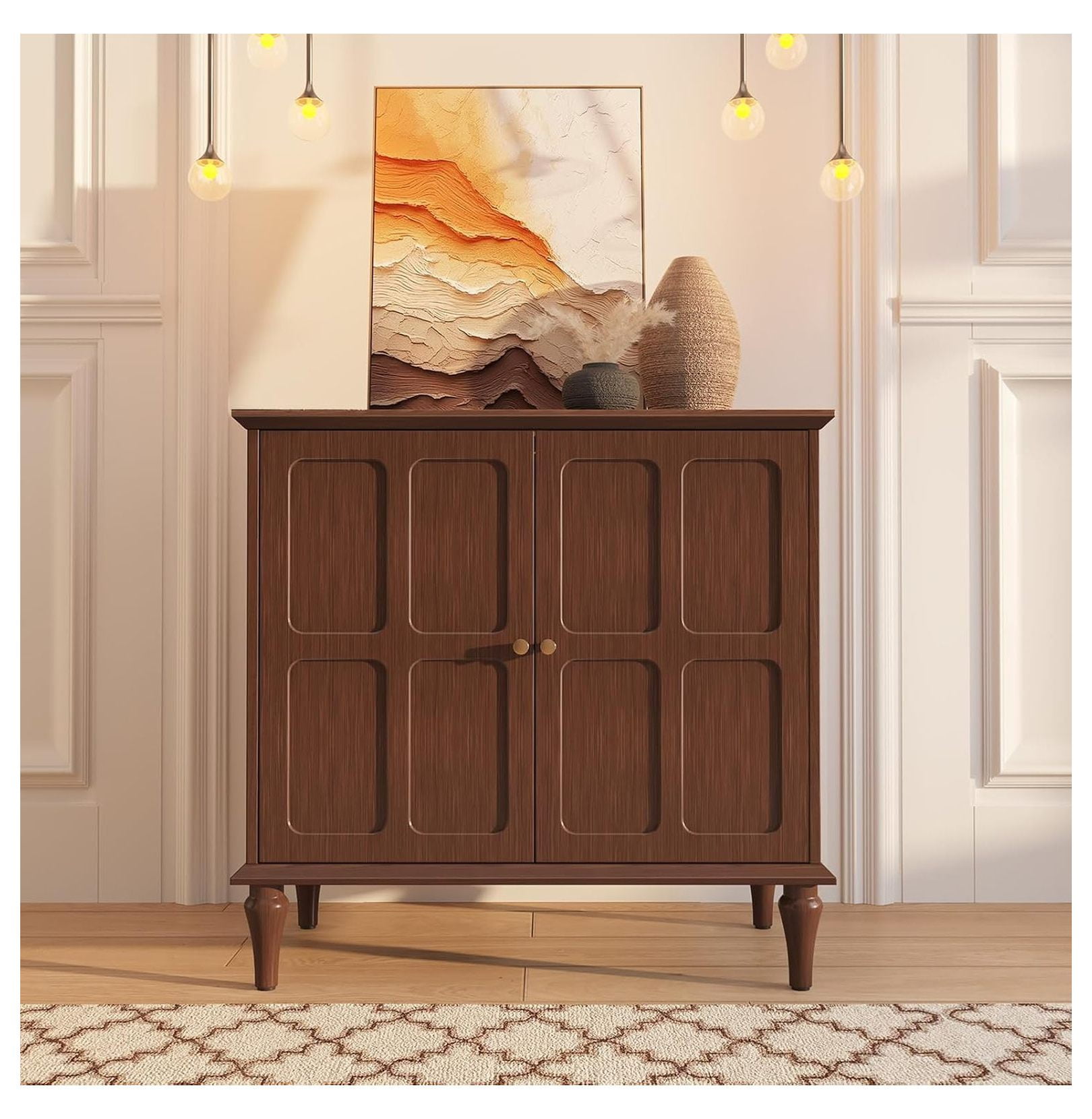 Brown Sideboard Buffet Cabinet with Storage, -Century Modern Storage ...