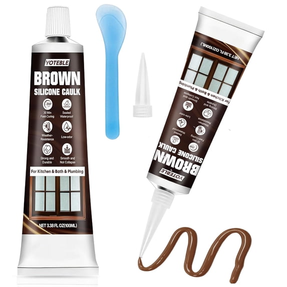 Brown Silicone Caulk, Caulk for Kitchen Bathroom Window Toilet Sink ...