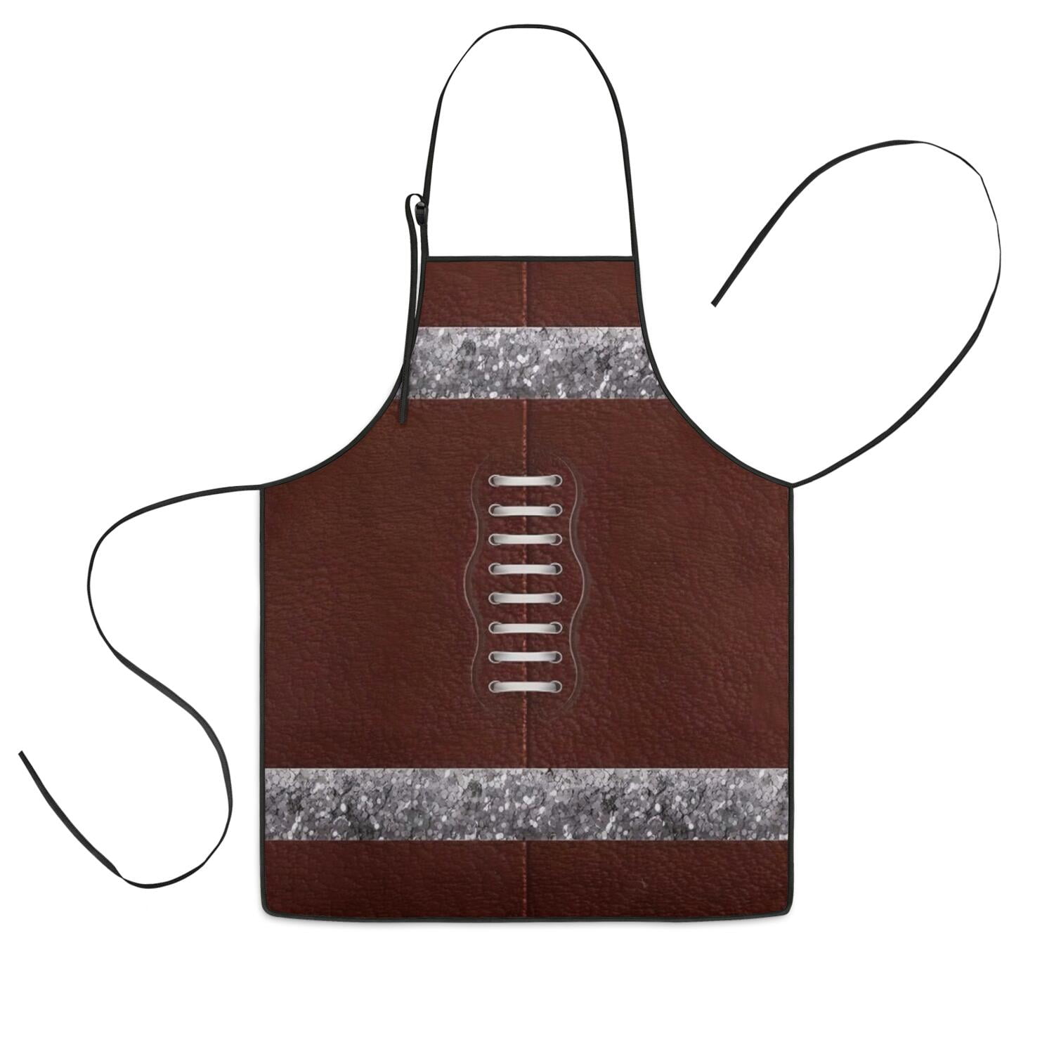Brown Silver Football Pattern Kids Aprons for Girls and Boys,Adjustable ...