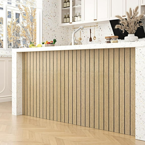 Brown Slat Wall Panel Wallpaper Peel and Self Acoustic Panels for Room ...