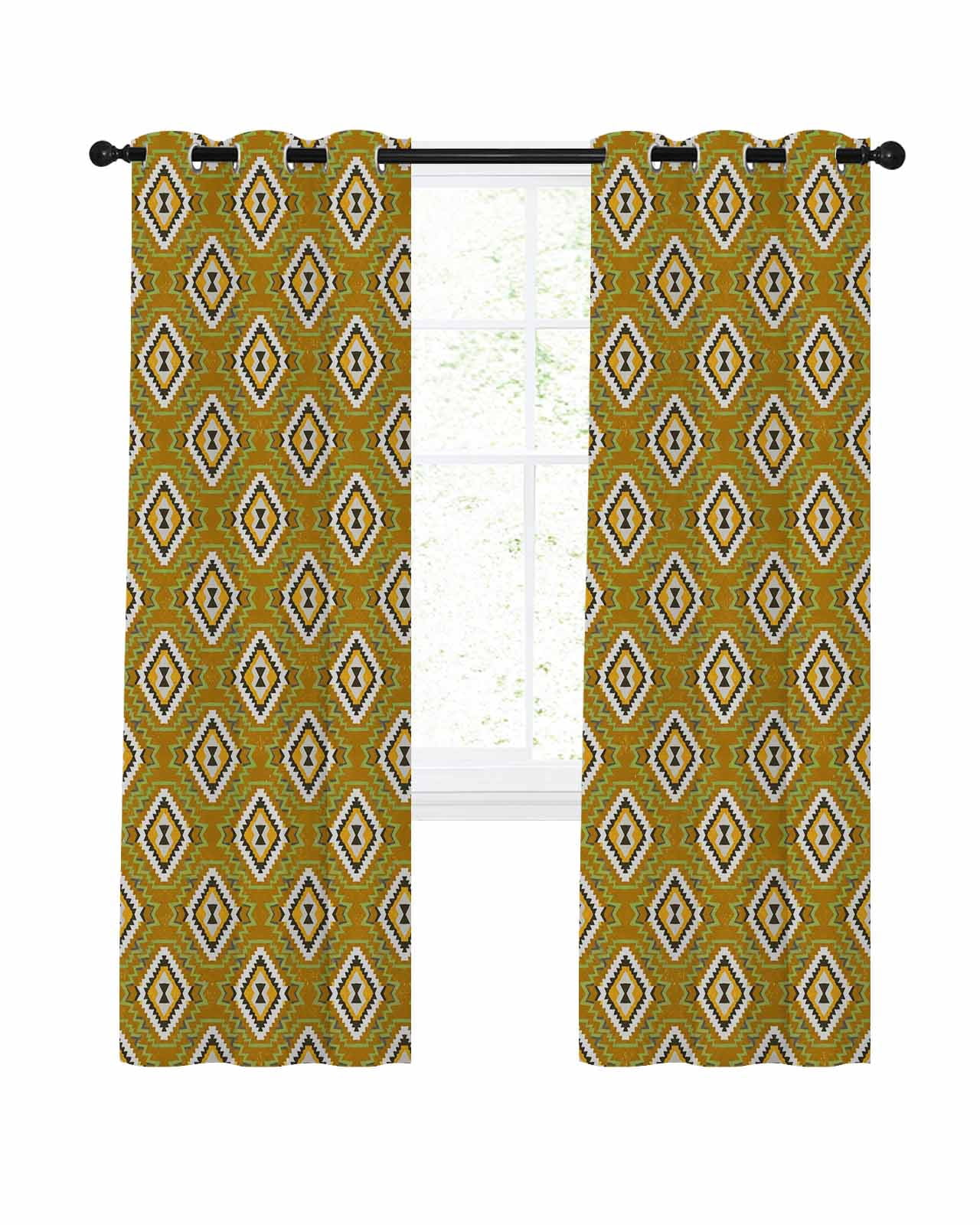 Brown Slate Diamonds Blackout Curtains for Bedroom Living Room ...