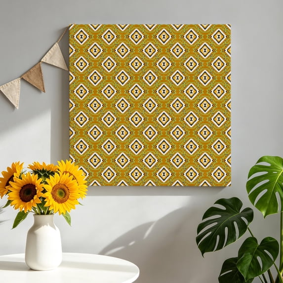 Brown Slate Diamonds Canvas Wall Art for Living Room, Abstract Vintage ...
