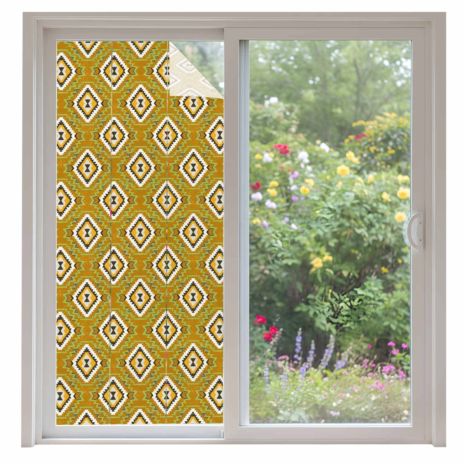 Brown Slate Diamonds Window Privacy Film, Abstract Vintage Minimalist ...