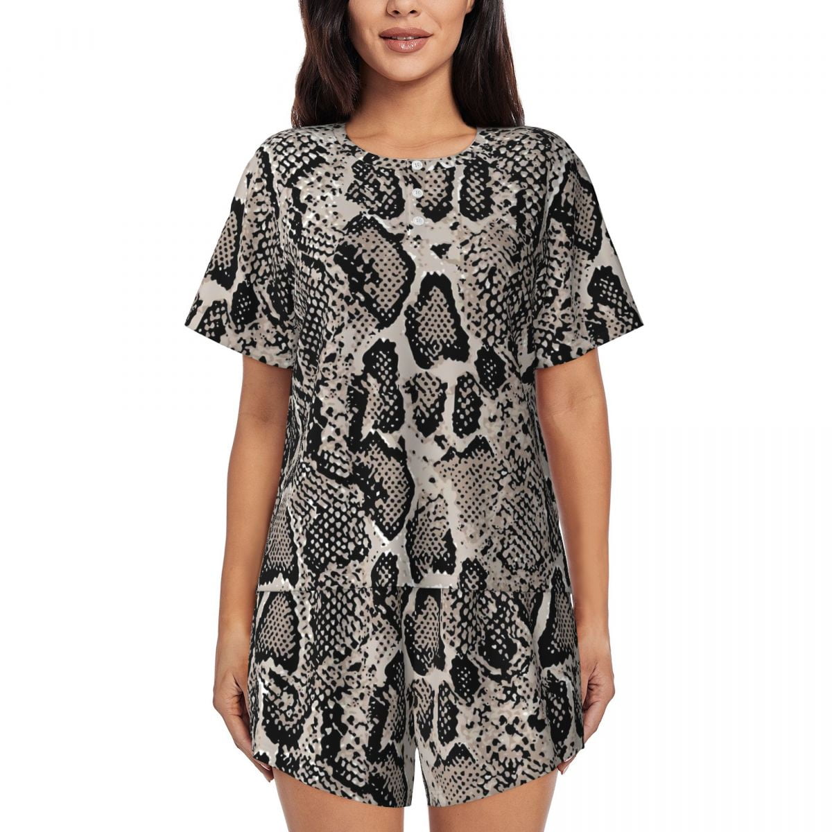 Brown Snake Pajamas Female vintage print Funny Home Suit Daily Short ...