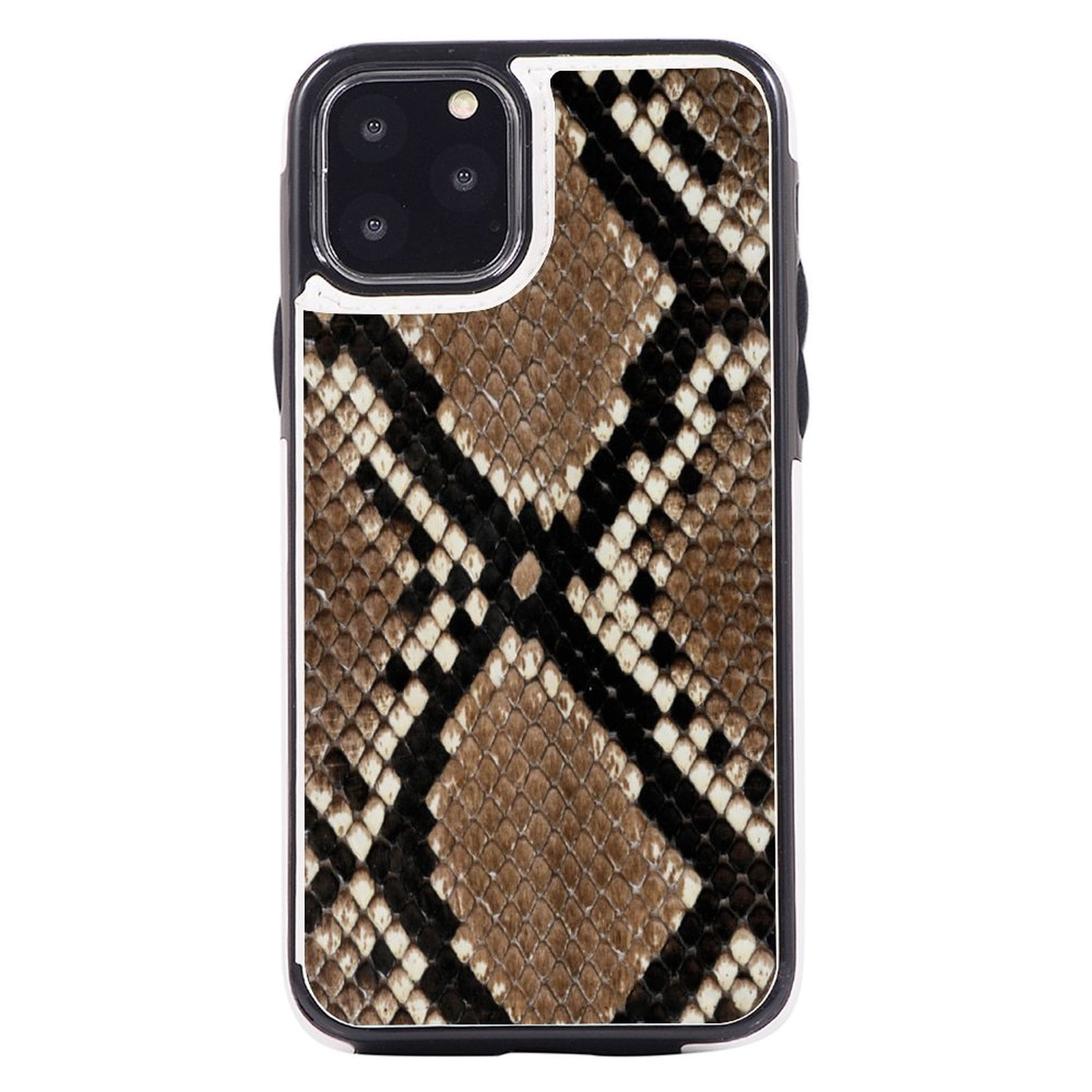 Brown Snake Pattern Leather Wallet Case for iPhone 16 15 14 13 12 11 ...