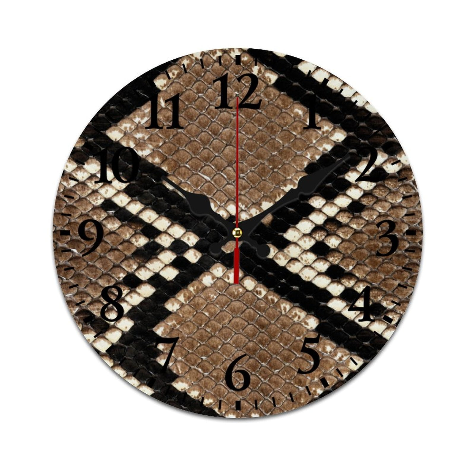 Brown Snake Pattern Wall Clock Modern Design Clocks Wall Hanging Home ...