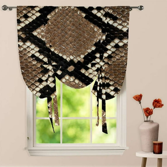 Brown Snake Pattern Window Curtain for Living Room Roman Curtain ...
